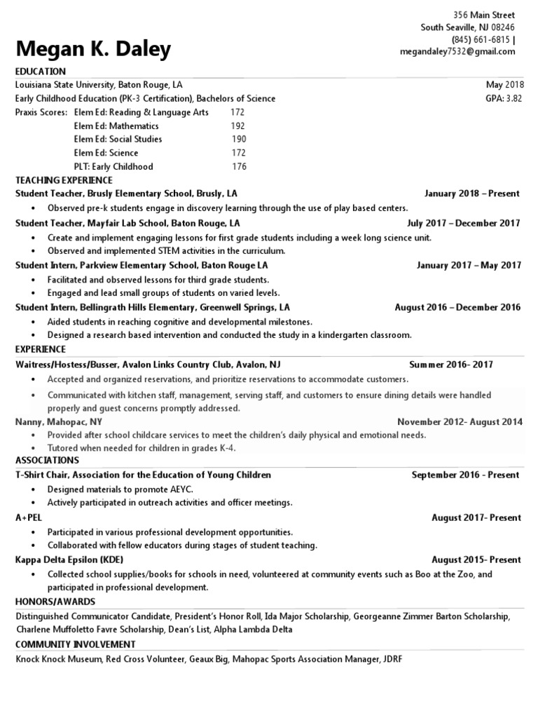 Megan CXC Resume | PDF | Early Childhood Education | Quality Of Life