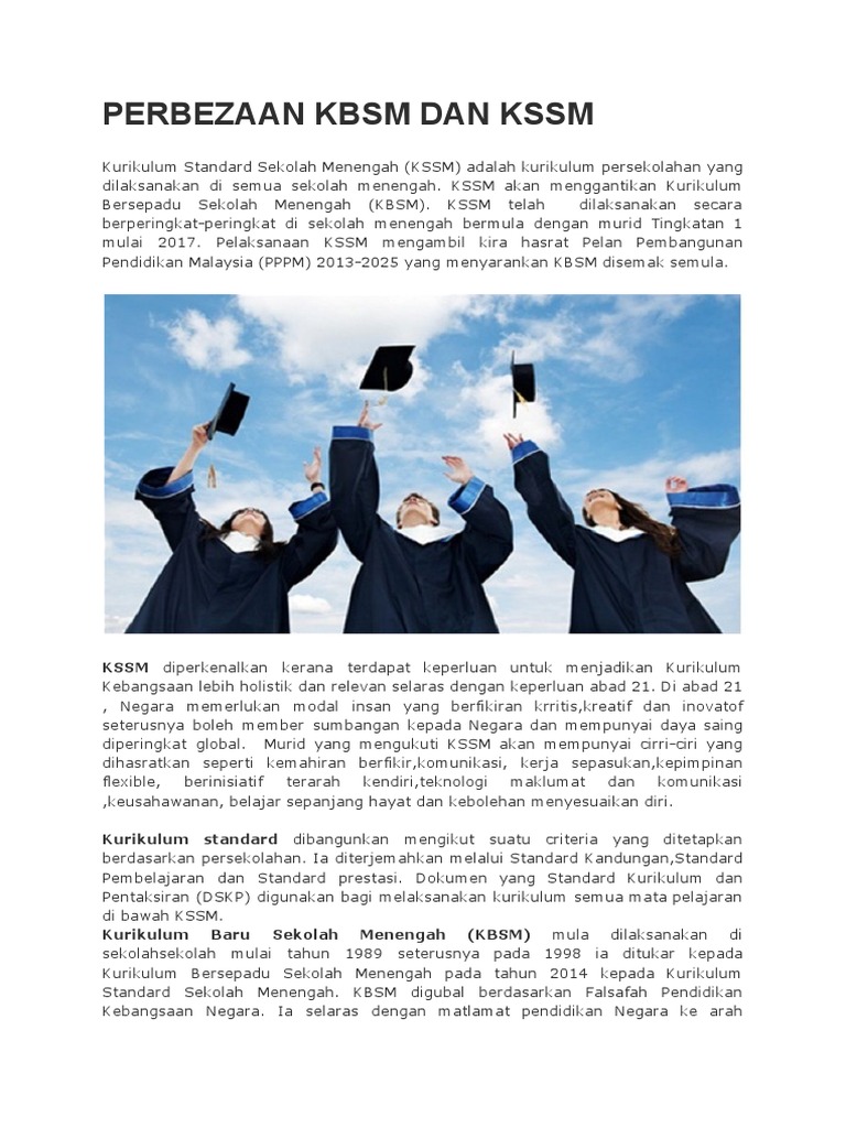 Perbezaan KBSM Dan KSSM | PDF