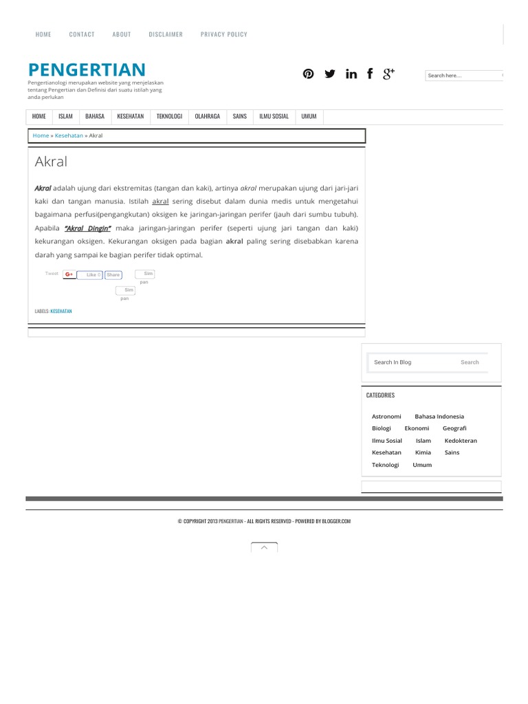 Akral - PENGERTIAN | PDF
