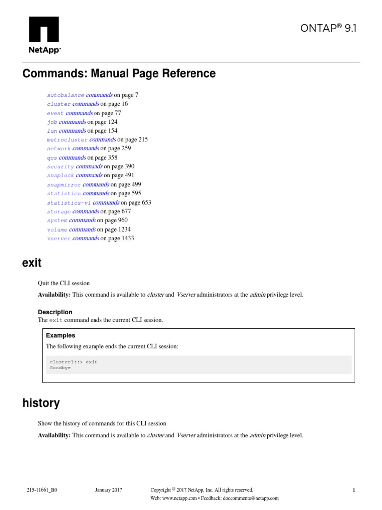 ONTAP 9 Commands Manual Page Reference | PDF | Command Line Interface | Parameter (Computer ...