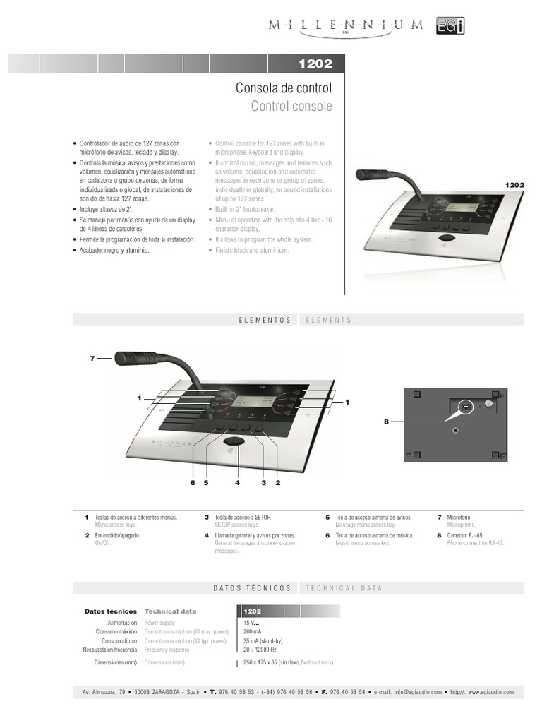 1202 Manual Milenium Egi Pdf Electrónica De Audio Telecomunicaciones 