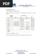 Unc Unf Metric Thread Chart Northwest Fastener | PDF | Screw | Metalworking