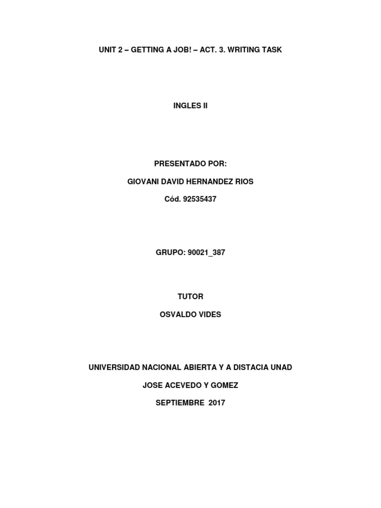 Activity Guide - Unit 2 - Act. 3 Giovani Hernandez | PDF