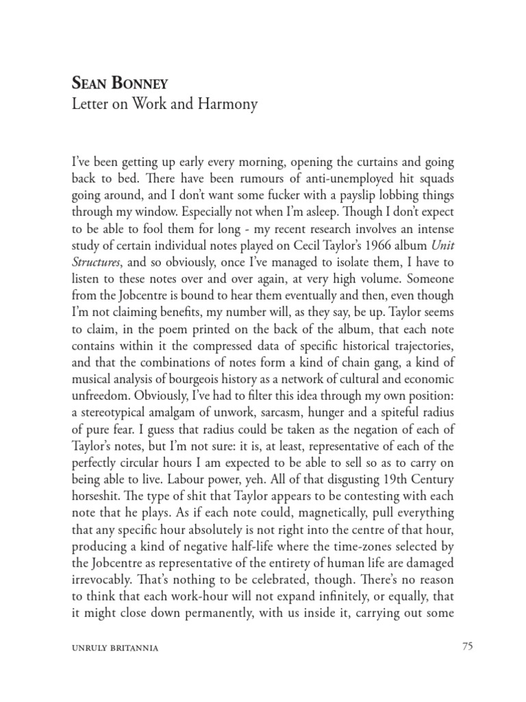 Sean Bonney - Letters | PDF