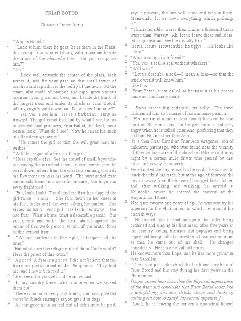Friar Botod | PDF | Philippines | Religion And Belief