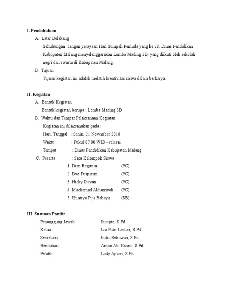 Laporan Lomba Mading | PDF