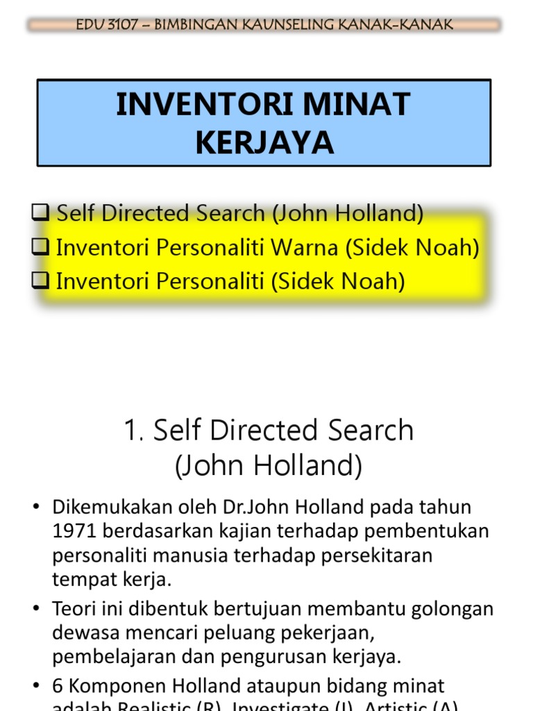 Inventori Minat Kerjaya | PDF