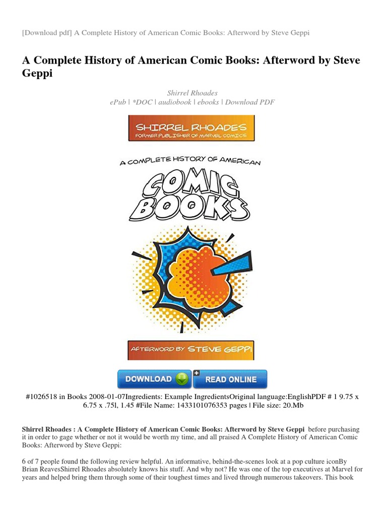 A Complete History of American Comic Books Afterword by Steve Geppi ...