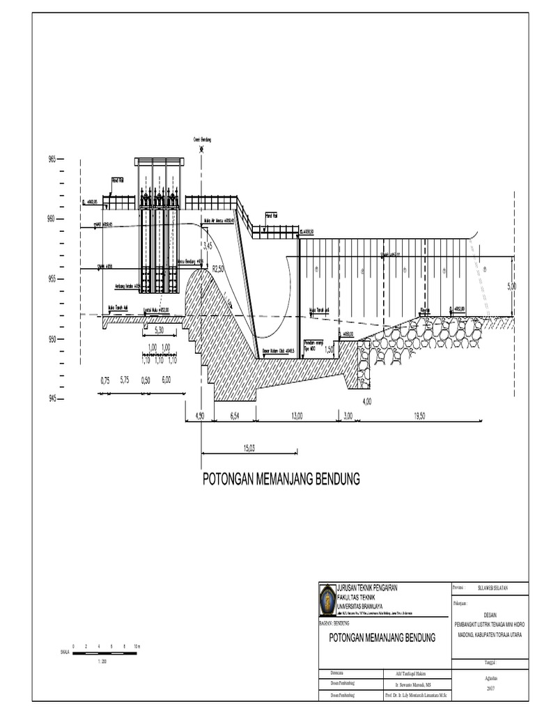Desain Bendung untuk PLTMH Toraja Utara | PDF