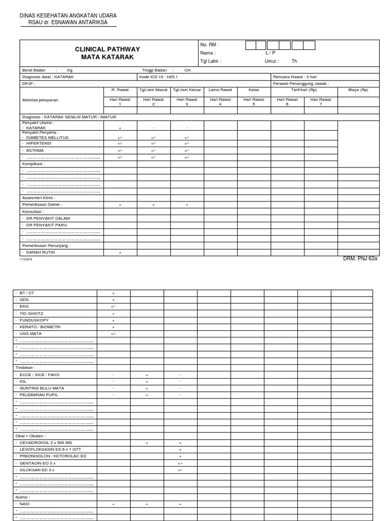 Clinical Pathway Mata Katarak | PDF