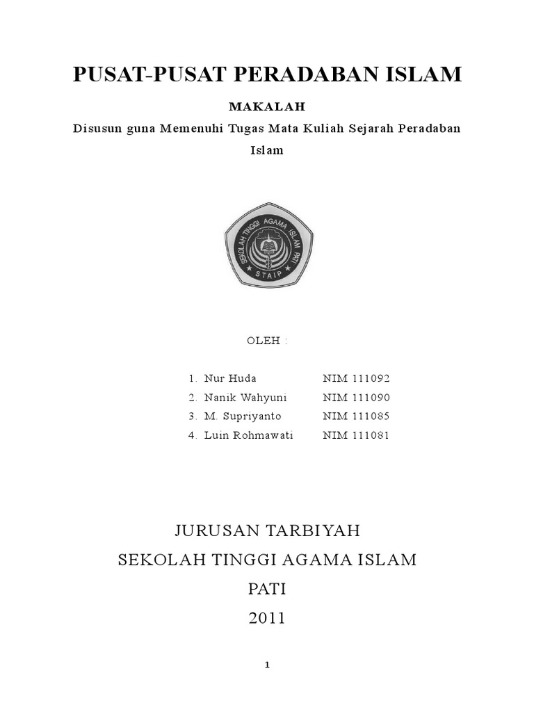 Contoh Makalah Agama Tentang Peradaban Islam | PDF Contoh Makalah Agama Tentang Peradaban Islam | PDF