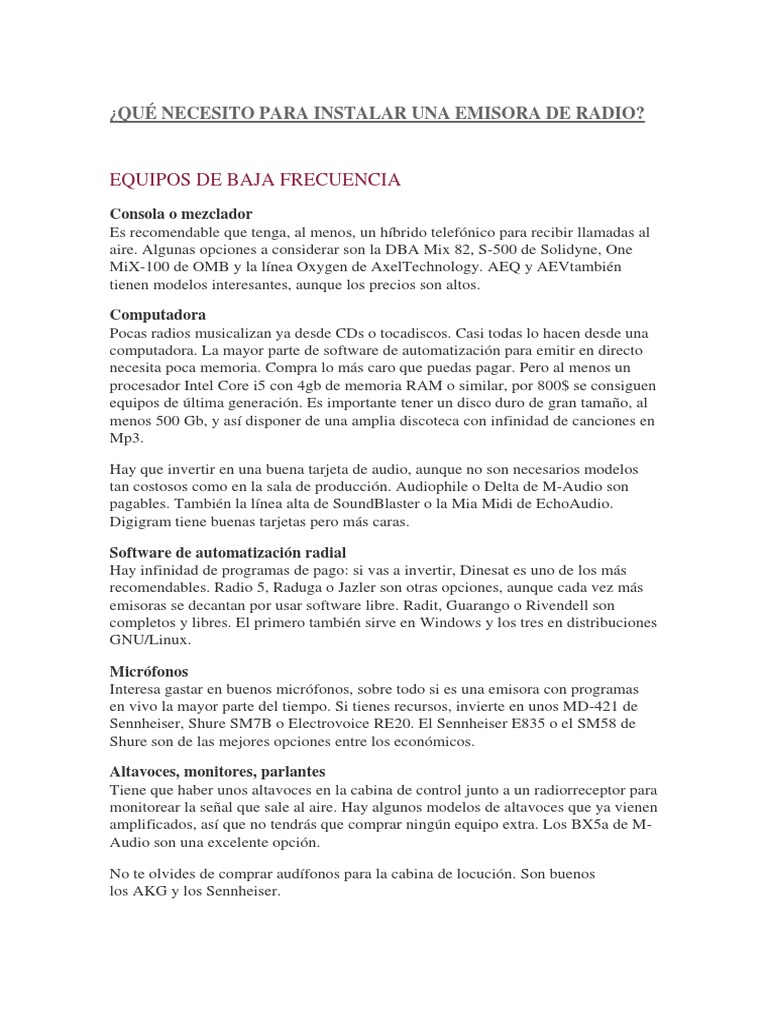 Guía Completa para Instalar una Radio | PDF | Antena (Radio) | Transmisor