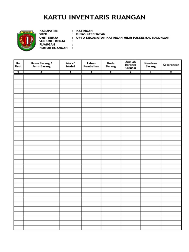 Kartu Inventaris Ruangan | PDF