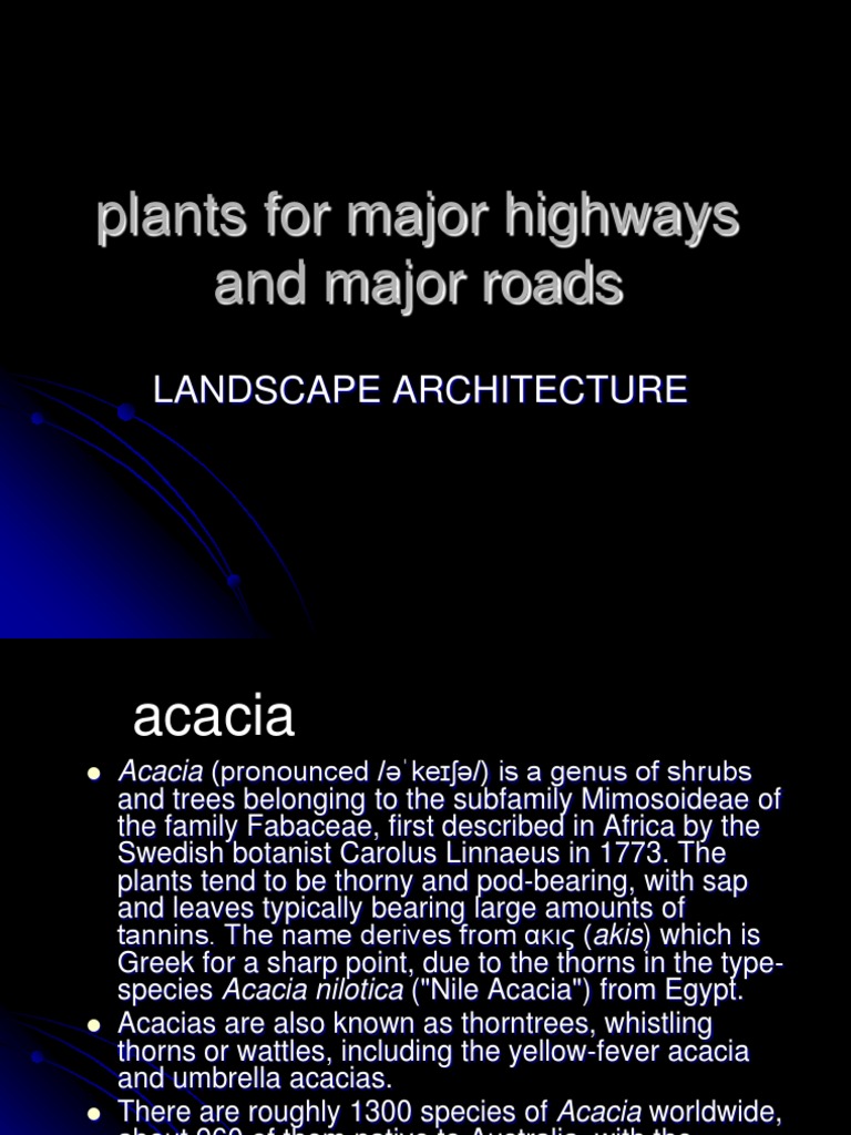 Plants For Major Highways and Major Roads: Landscape Architecture | PDF ...