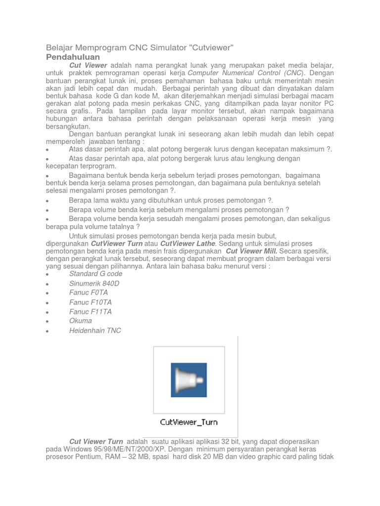 Belajar Memprogram CNC Simulator | PDF