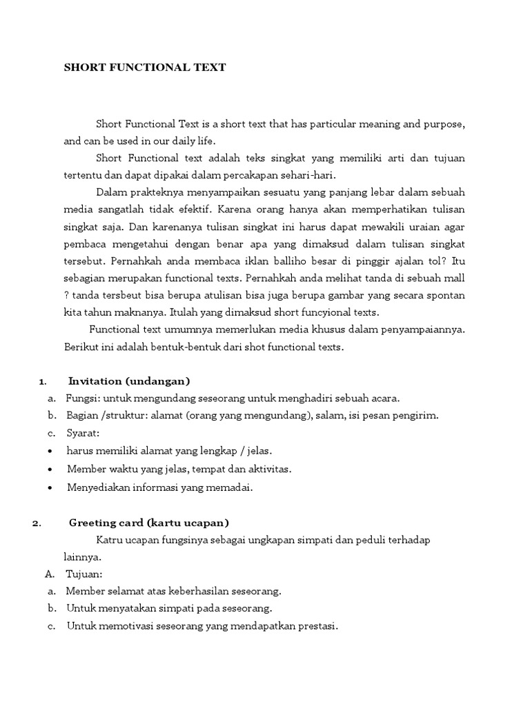 Short Functional Text 1 | PDF