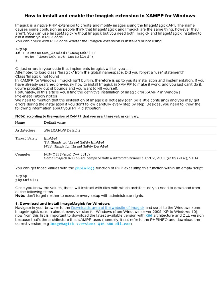 Cara Install Dan Enable Imagick Extension Pada XAMPP Di Windows | PDF | Php | Zip (File Format)