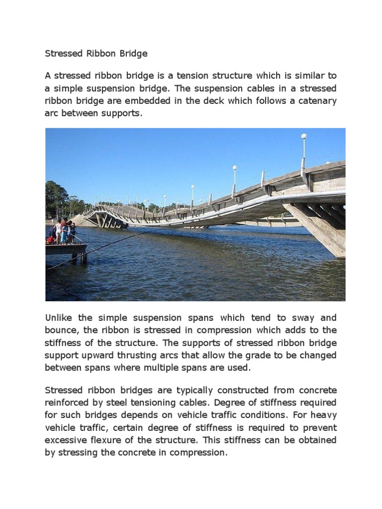 Stressed Ribbon Bridge | PDF | Bridge | Engineering