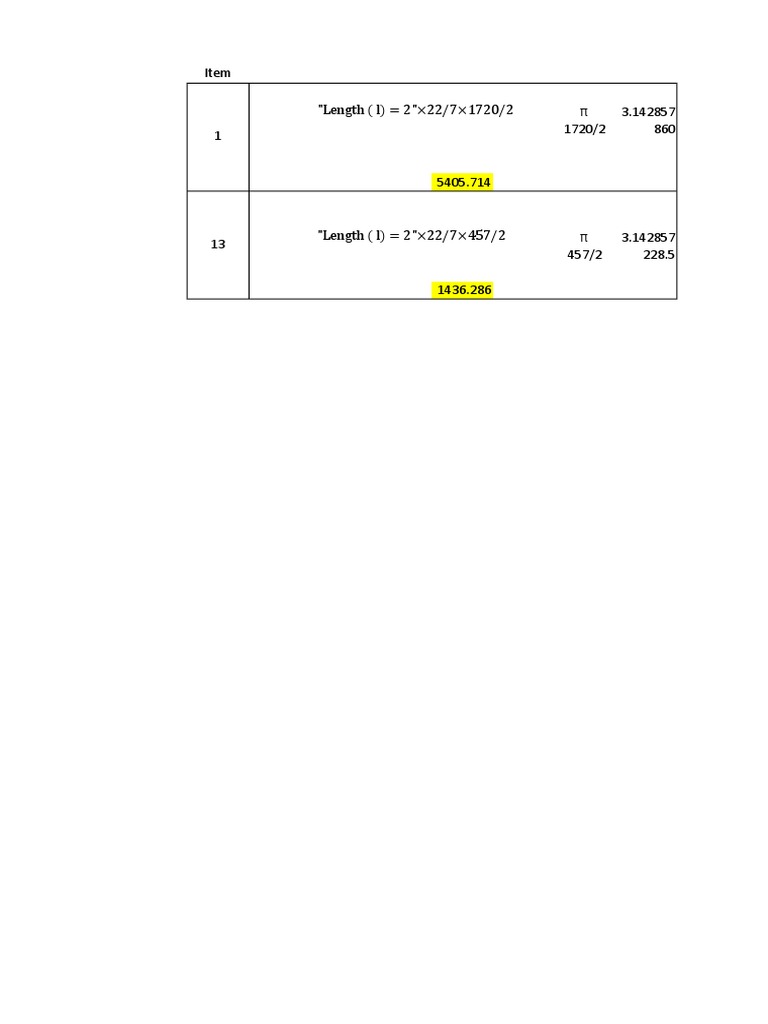 Calculation - Dia To Length | PDF | Geometry | Elementary Mathematics