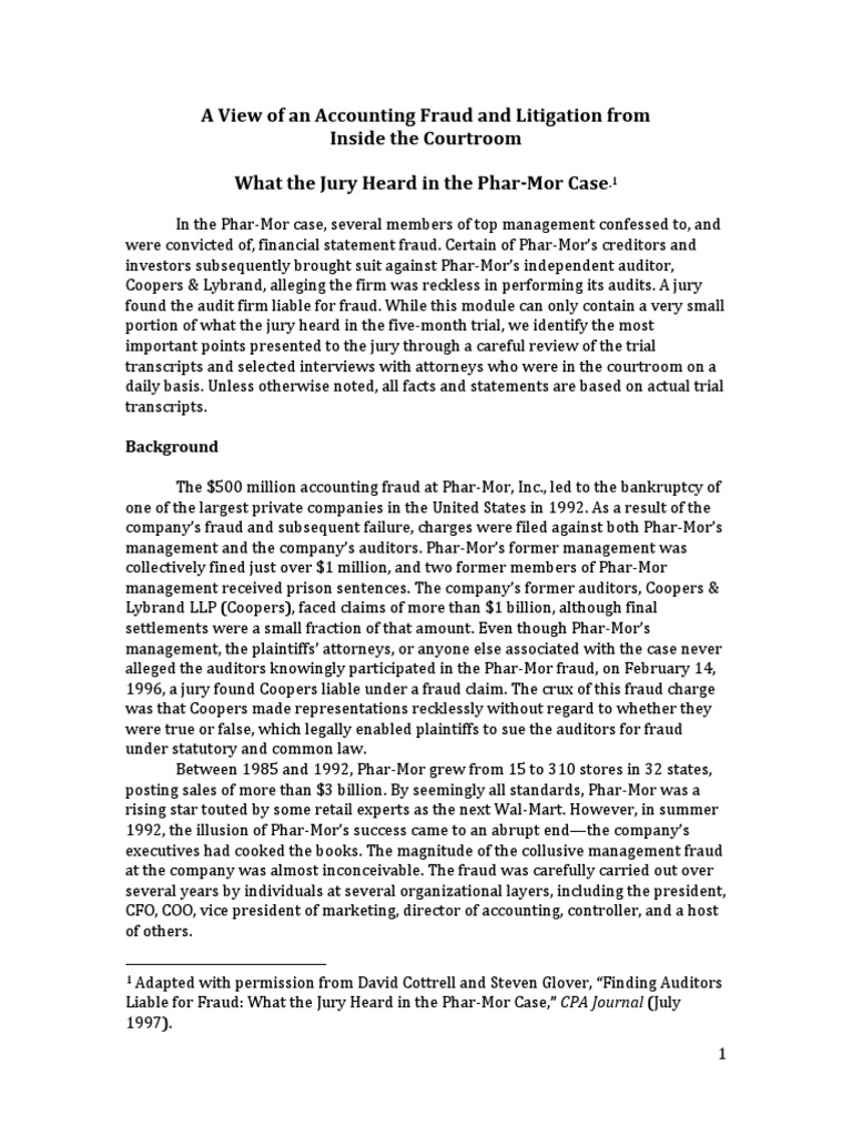 Phar Mor | PDF | Gross Margin | Fraud