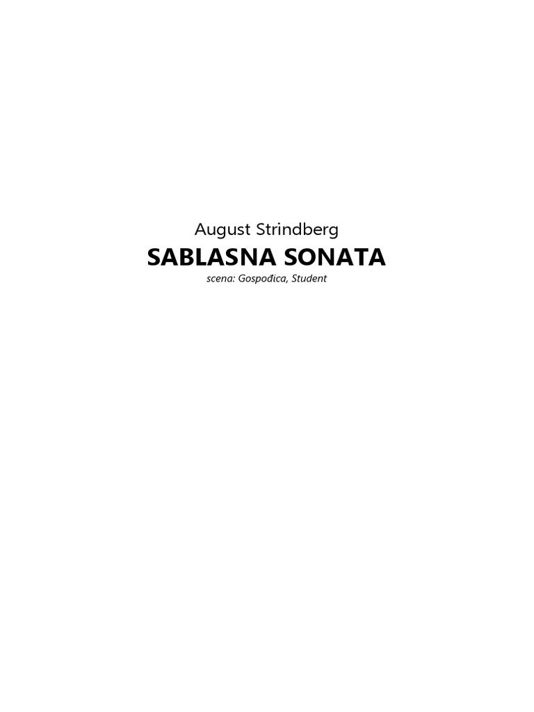 August Strindberg Sablasna Sonata Scena | PDF