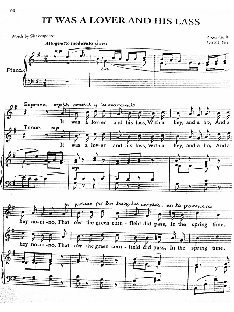 It Was A Lover and His Lass | PDF