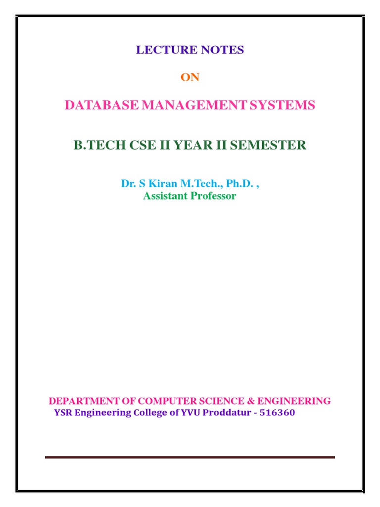 DBMS Complete Notes | Download Free PDF | Conceptual Model | Databases DBMS Complete Notes | Download Free PDF | Conceptual Model | Databases