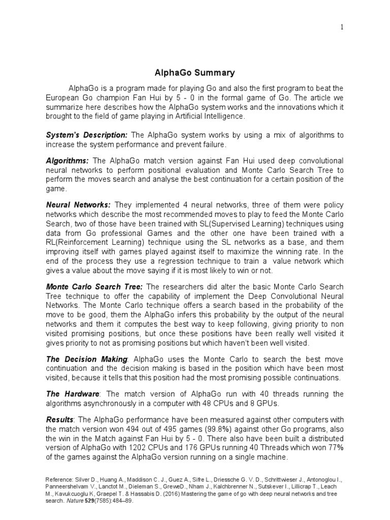 Simple Review of AlphaGo | PDF | Artificial Neural Network | Systems ...