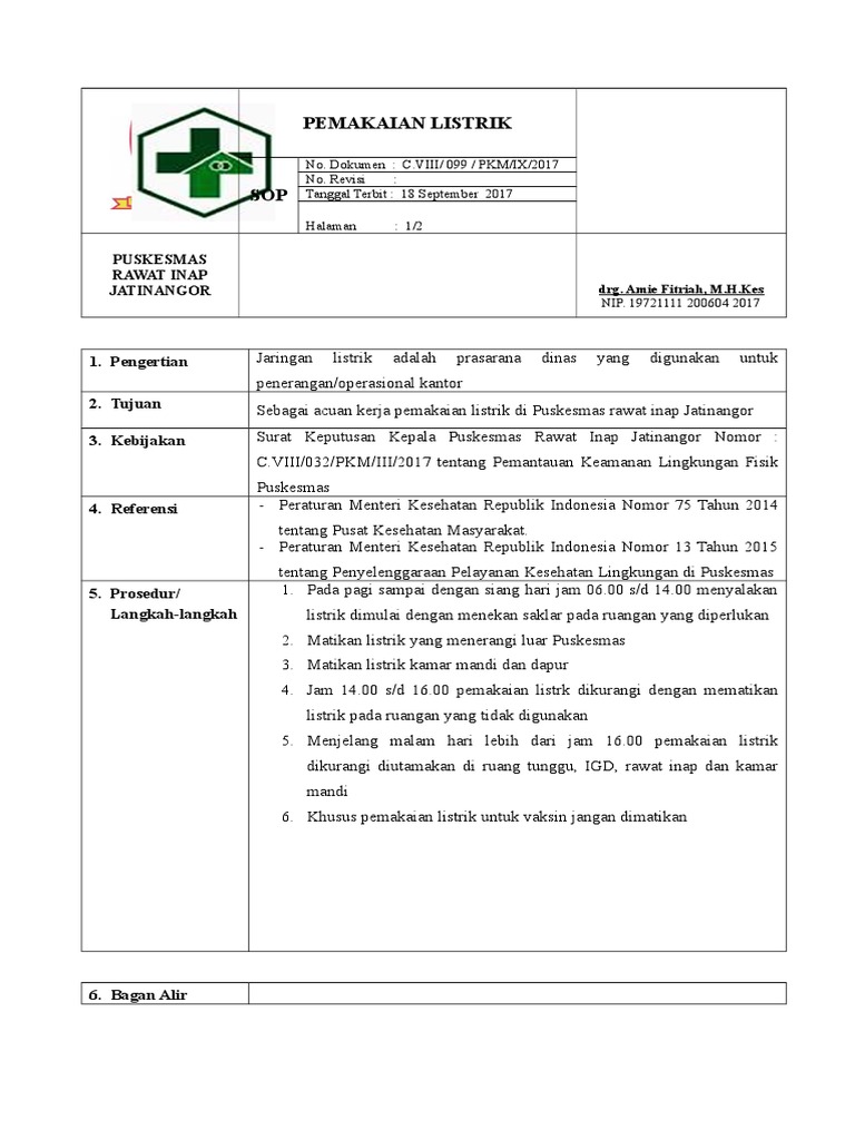 SOP Pemakaian Listrik | PDF