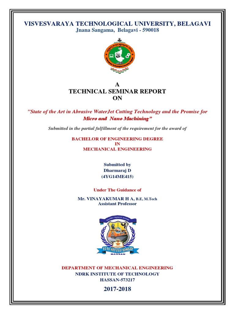 Visvesvaraya Technological University, Belagavi: A Technical Seminar ...