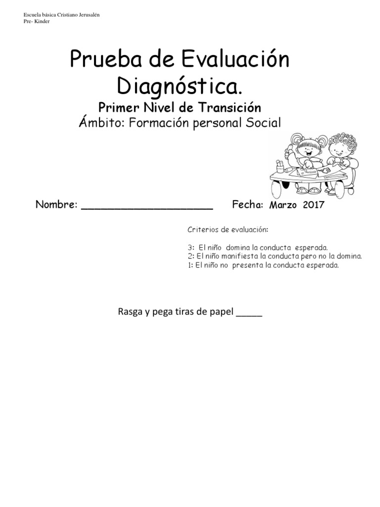 Evaluación Diagnóstica Pre Kinder | PDF | Comportamiento