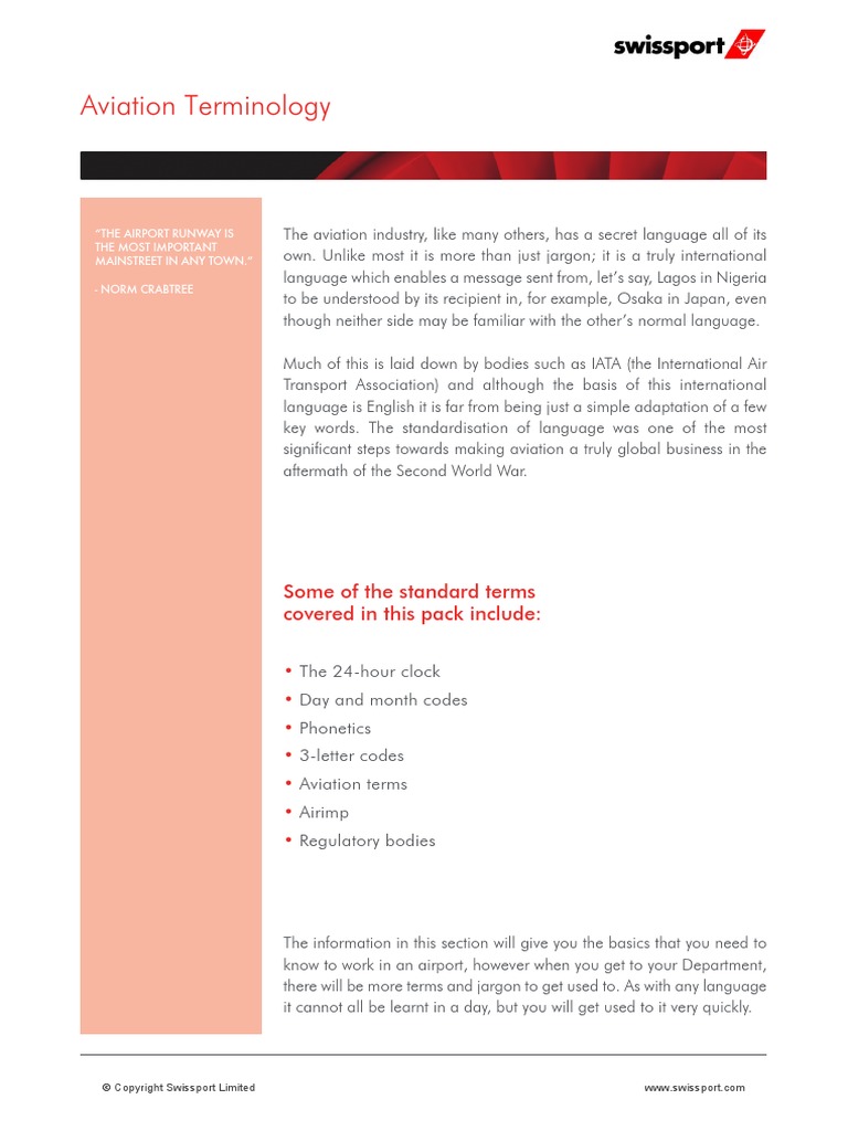 Aviation-Terminology PDF | PDF | Air Traffic Control | Airport
