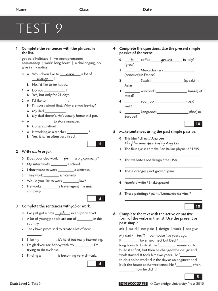 Unit 9 Test PDF | PDF | Languages