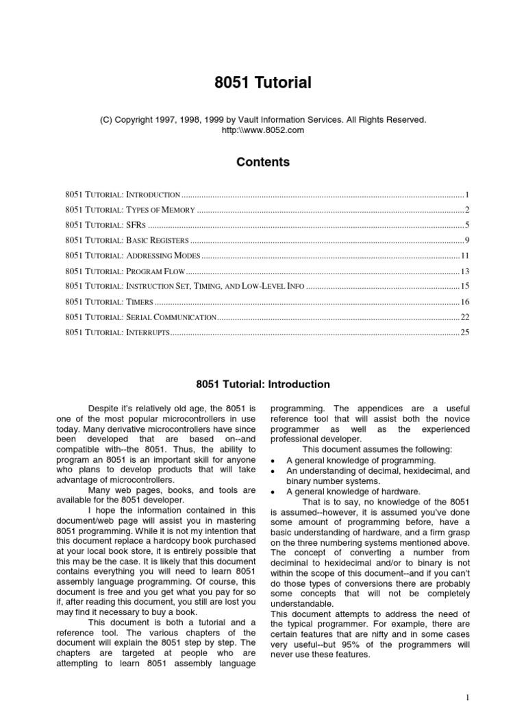 8051 Tutorial | PDF