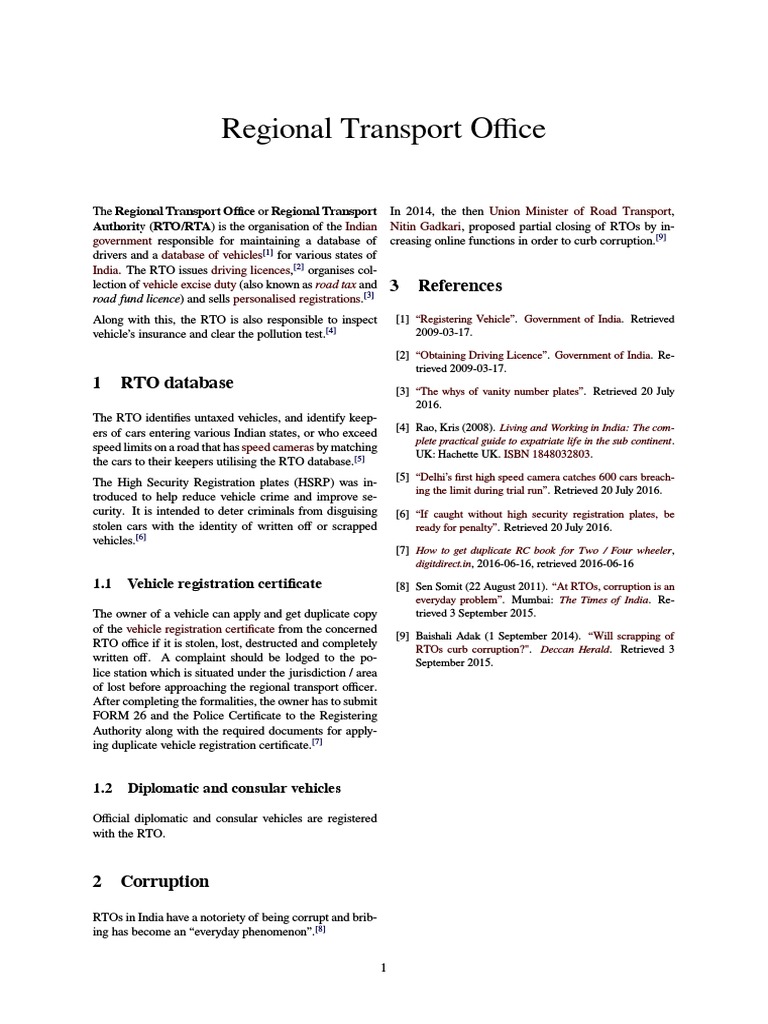 Regional Transport Office | PDF | Road Transport | Transport