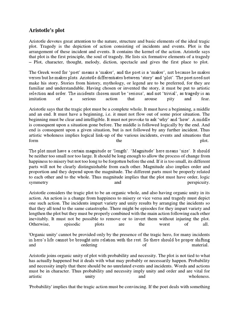 Aristotle | PDF | Tragedy | Plot (Narrative)