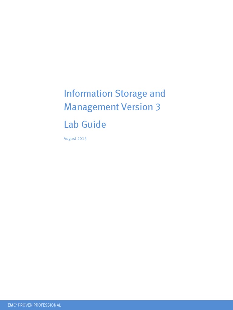Information Storage and Management Version 3 Lab Guide | PDF | Backup ...