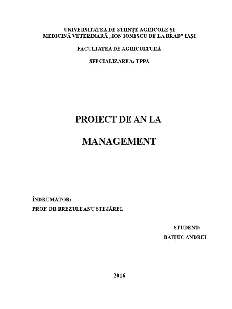 Proiect Management | PDF