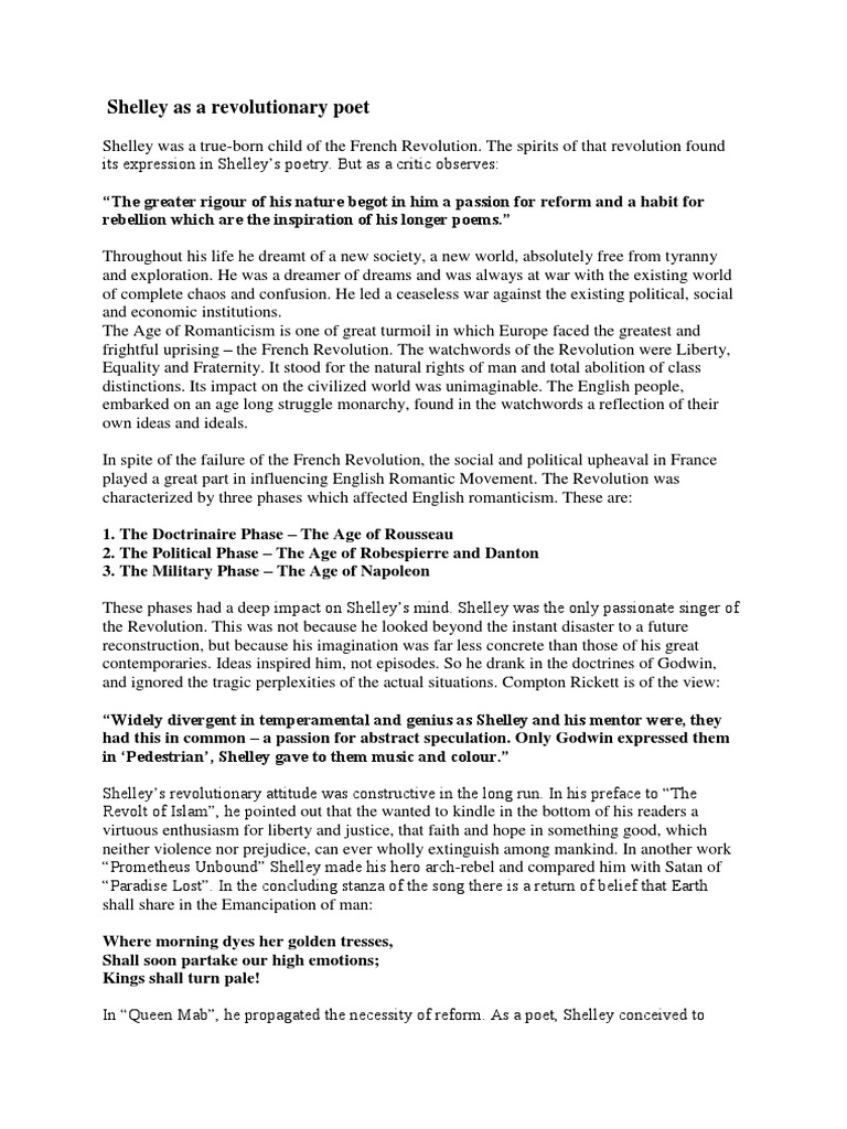 P.B Shelley | PDF | Romanticism | Percy Bysshe Shelley