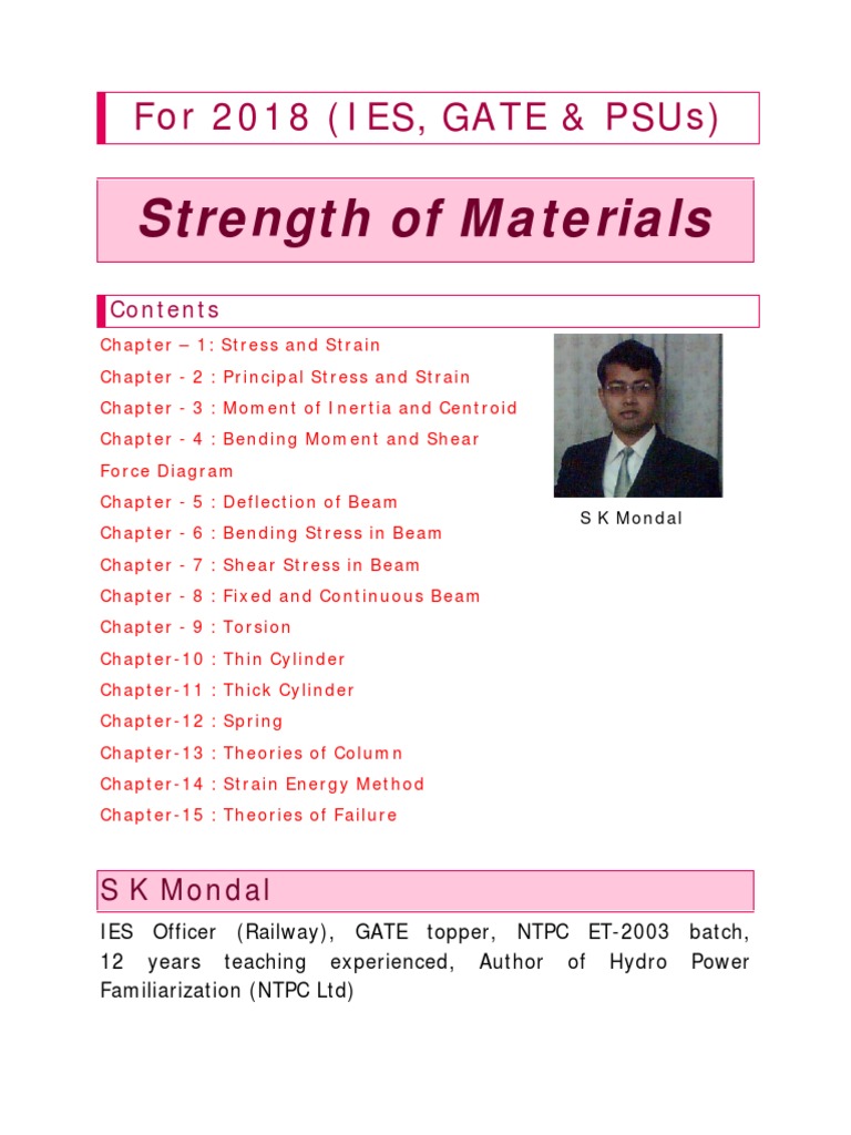 Strength of Materials 2018 by S K Mondal | PDF | Strength Of Materials ...