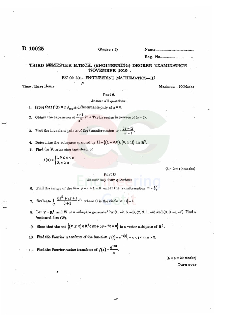 Engineering Mathematics III | PDF