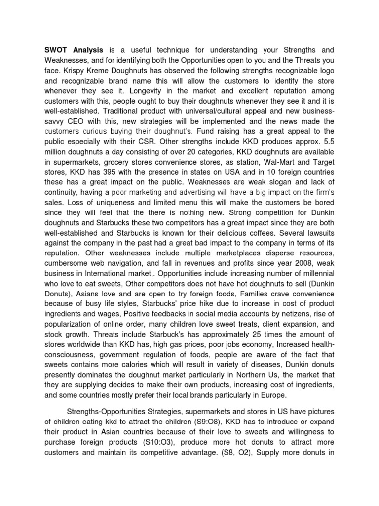SWOT Analysis | PDF | Demand | Doughnut