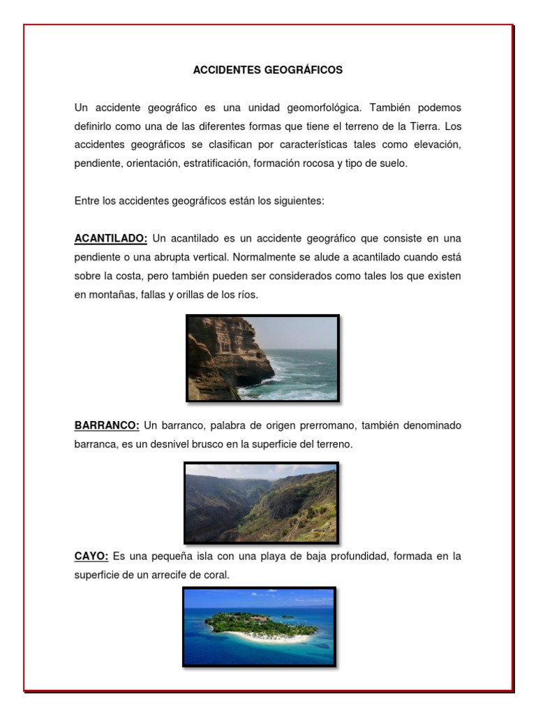 Accidentes Geográficos | PDF | Ciencias sociales | Ciencia y matemáticas