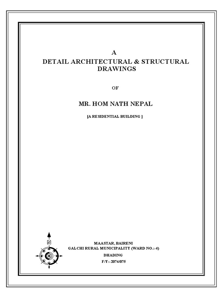 Detail Architectural & Structural Drawings A: Mr. Hom Nath Nepal | PDF ...