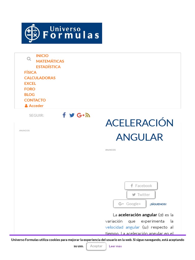 Aceleración Angular | PDF | Aceleración | Movimiento (física)