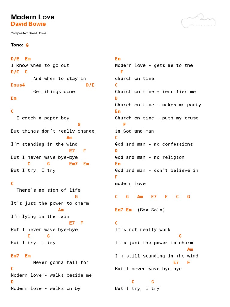 Cifra Club - David Bowie - Modern Love | PDF | Religion And Belief
