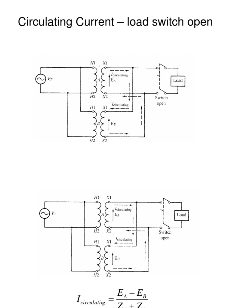 Circulating Current - Load Switch Open | PDF | Transformer | Electrical ...