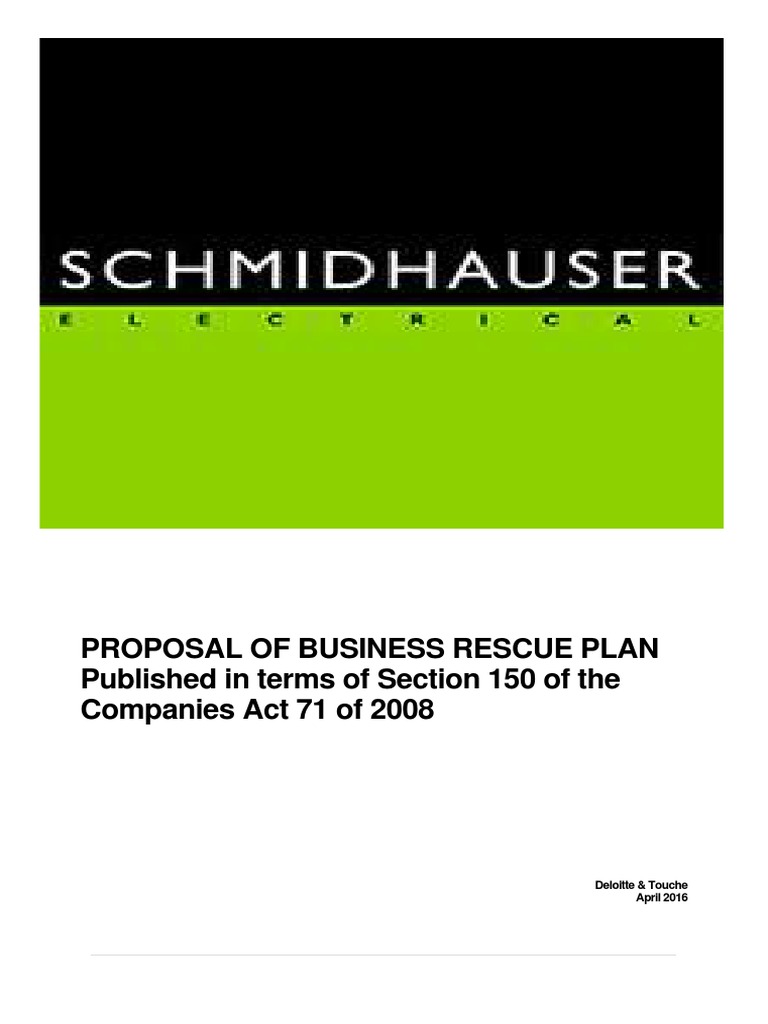 Business Rescue Plan | PDF | United Kingdom Insolvency Law | Liquidation