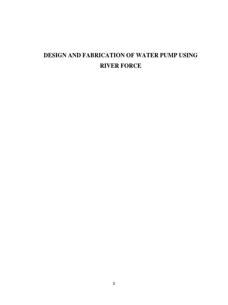 Water Pump Design Using River Force | PDF | Gear | Pump