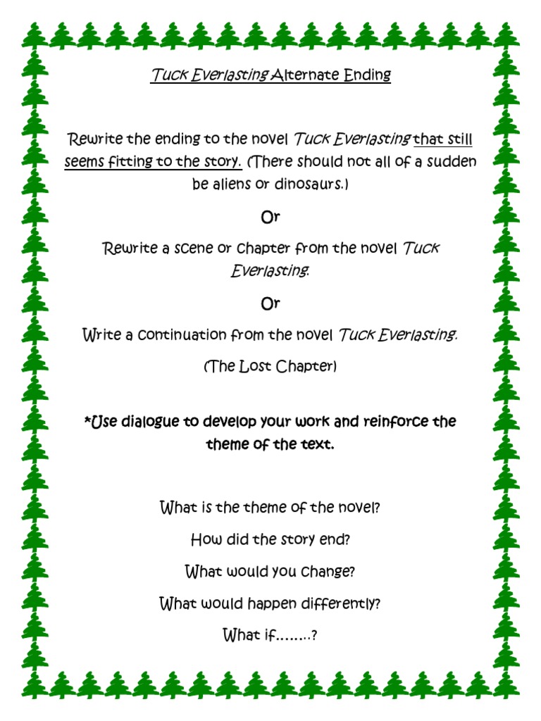 Tuck Everlasting: New Ending Ideas | PDF | Language Arts & Discipline
